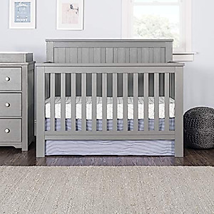 Child Craft Calder 4-in-1 Convertible Crib, Baby Crib Converts to Day Bed, Toddler Bed and Full Size Bed, 3 Adjustable Mattress Positions, Non-Toxic, Baby Safe Finish (Brushed Pebble)