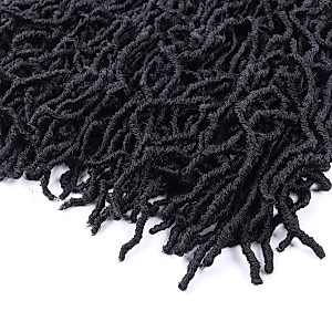 24 Inch Soft Locs Crochet Hair Pre Looped 6 Packs Faux Locs Crochet Braids Goddess Locs Dreadlocs Synthetic Hair For Black Women (1B, 24 Inch (Pack of 6))