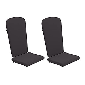 Flash Furniture Charlestown Set of 2 All Weather Indoor/Outdoor High Back Adirondack Chair, Patio Furniture Replacement Cushions, Gray
