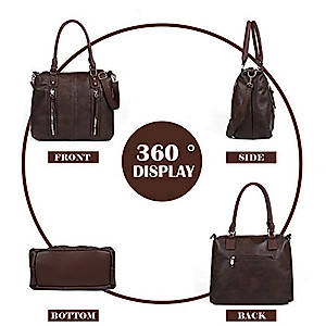 Top Handle Satchel Bags for Women Large Hobo Shoulder Bags Leather Tote Crossbody Purses and Handbags Multiple Pockets barrels Bag Coffee