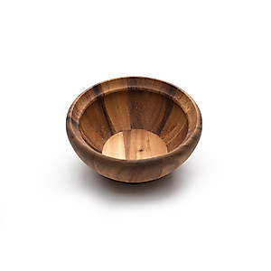 Ironwood Gourmet Individual Small Salad Bowl, Acacia Wood, 7 x 7 x 3 inches