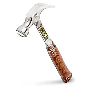 ESTWING Hammer - 16 oz Curved Claw with Smooth Face & Genuine Leather Grip - E16C
