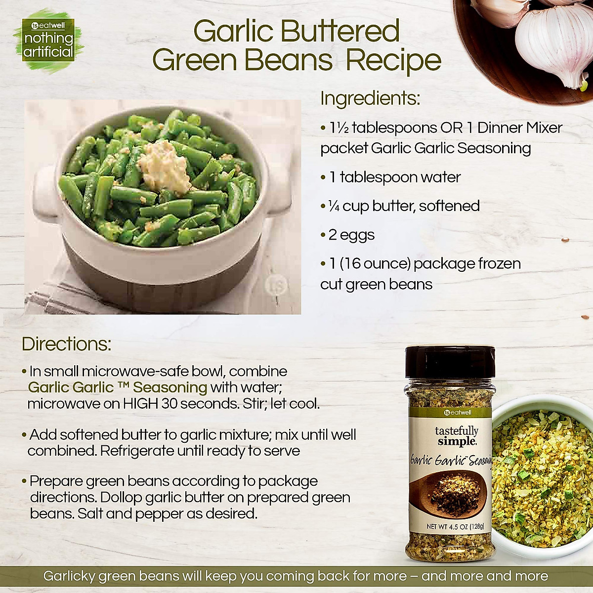 Tastefully Simple Garlic Garlic Seasoning, 4.5 Ounce