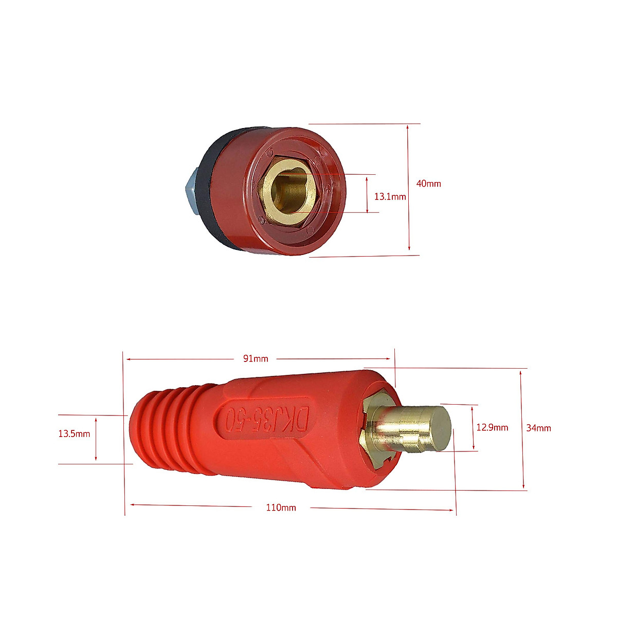 RIVERWELD TIG Welding Cable Panel Connector-plug DKJ35-50 DKZ35-50 Dinse Quick Fitting 315Amp 4pcs