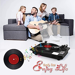 Record Player with Bluetooth Output Input for Vinyl with Speakers,Turntable for Vinyl Records Supporting Vinyl to MP3 Encoding TS USB Folder Counter Weight Speed Adjust