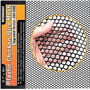 Upgraded Plastic Chicken Wire Fence Mesh 15.7'' x 10ft, Hex Poultry Fencing Wire for Gardening, Chicken Wire Frame for Crafts, Floral Netting, Black