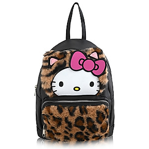 Hello Kitty Mini Backpack Kawaii Bag for Toddler Girls - Kids’ School Travel Bag - Girl’s Fashion Accessory (Leopard)