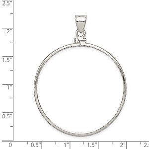 Sterling Silver 40.6 x 3.1mm Screw Top Coin Polished Bezel Pendant 40.6mm 3.1mm style QBP8
