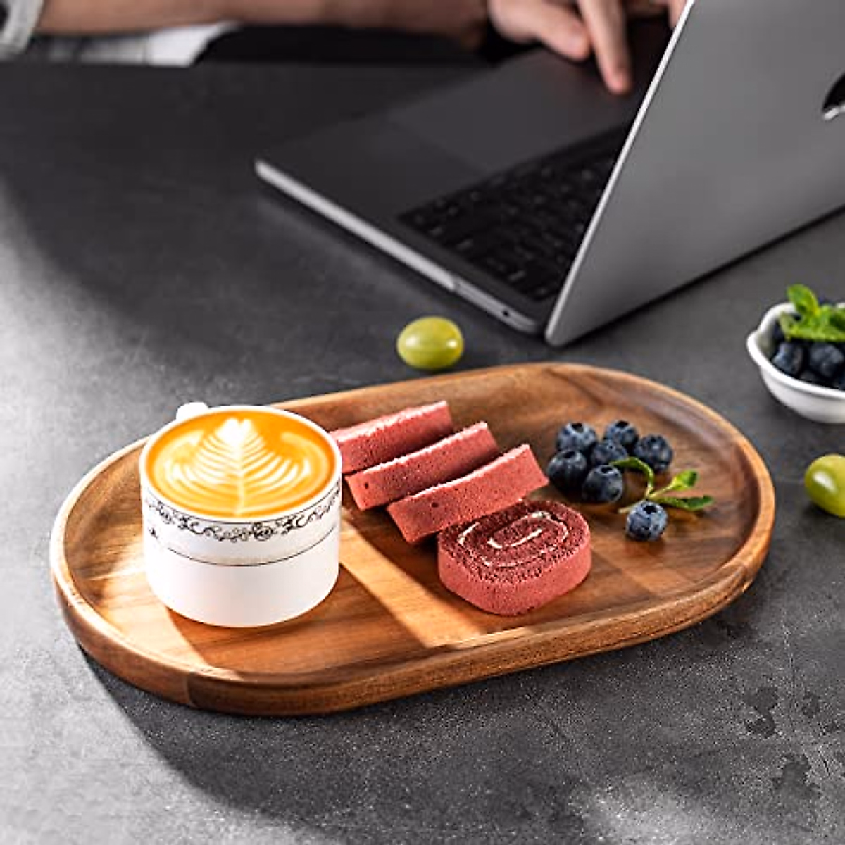 BF BILL.F SINCE 1983 Wood Plates Set of 3 Acacia Wooden Dinner Plates Serving Trays 12 Inch Rectangular Wooden Serving Platters for Home Decor, Food, Vegetables, Fruit, Charcuterie, BBQ Serving Tray