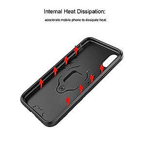 Urspasol for Xiaomi Redmi Note 8 Case with Screen Protector Tempered Glass Hybrid Heavy Duty Armor Protective Bumper Cover with 360° Degree Ring Holder Kickstand (Black)