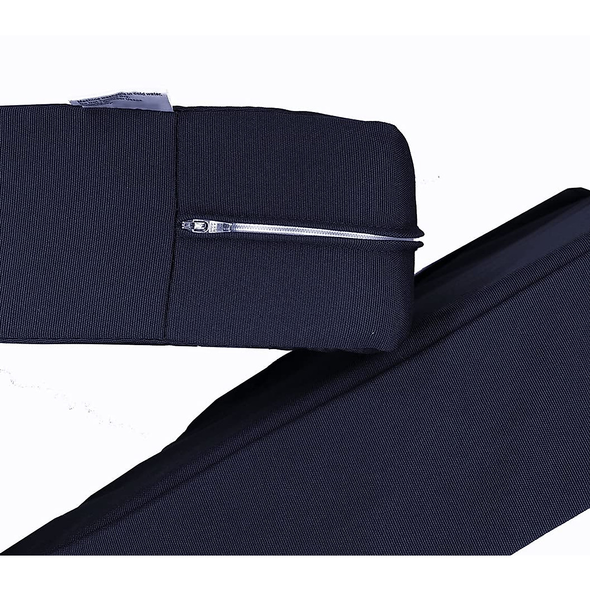 COUCHPATITO Water Resistant Outdoor Durable Canvas Polyester Fabric Patio Chair Bench Cushion Covers with Ties (2 Covers Pack) (Navy Blue, 48"x18"x3")