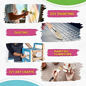 Chalk and Wax Paint Brush Furniture Set- Painting or Waxing - Milk Paint - Dark or Clear Soft Wax - Home Decor Cabinets Stencils Woods - Natural Bristles 1 Small Round and 1 Large Oval Brushes