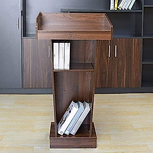 MObyat Lectern Podium Stand,Podium Lectern Podium Church Pulpit or Ceremony Classroom Lecture Speech Teach Platform Standing Brown Presentation Lectern
