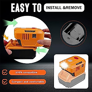 150W Powered Inverter Generator for De W0lt 20V Battery，Portable Power Station Supply Charger with 150W&AC110V-120V&2-USB，Powered Inverter Generator for camping, hiking, traveling