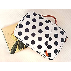 Kzlaonef Bible Cover for Women, Large Size Bible Case with Shoulder Strap, Bible Bag with Handle/Pockets, Polka dot Bible Cover, Gift for Women Girls