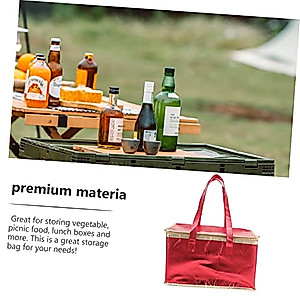SHOWERORO Insulated Bag Shopping Cart Bags for Groceries Bbq Decor Red Decor Thermal Bag with Zipper Food Warmer Bag Pizza Warmer Bags Insulated Food Carrying Bag Pizza Delivery Bags Travel