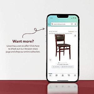 Linon Keira Wooden Folding Chair Upholstered Seat and Back Set of 2, Dining Height, Rustic Natural & Beige