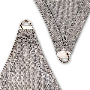 ShadeMart 20' x 20' x 28.3' Grey Right Triangle Sun Shade Sail smTAPRT20 Canopy smTAPRT20 Fabric Cloth Screen, Water Air Permeable & UV Block, Heavy Duty, Carport Patio Outdoor - (We Customize Size)