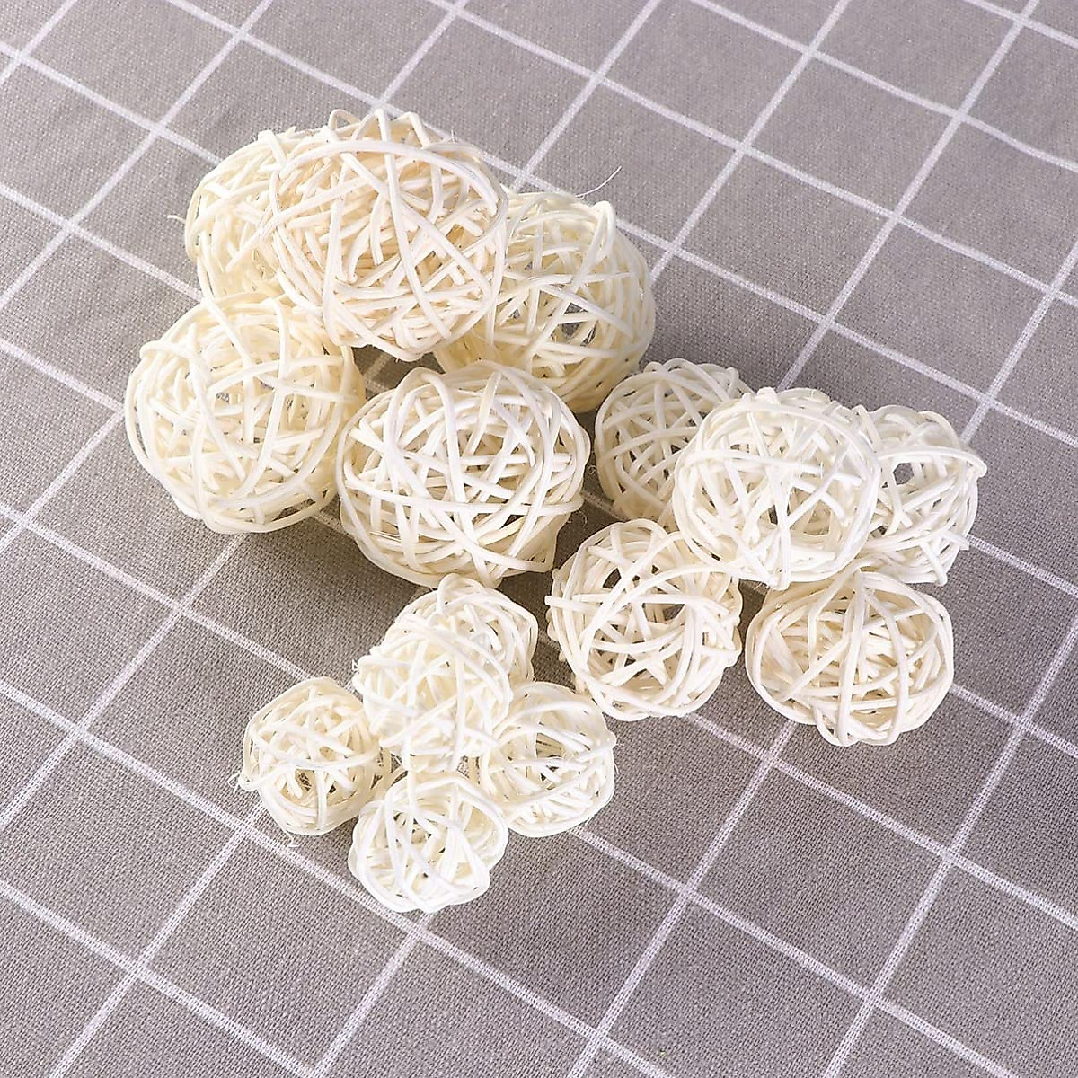 ifundom Wicker Rattan Balls, 15 PCS Decorative Balls Vase Fillers for Home Decor Centerpieces Bowl Orbs Craft Wedding Party Garden Christmas Tree Decoration House Ornaments