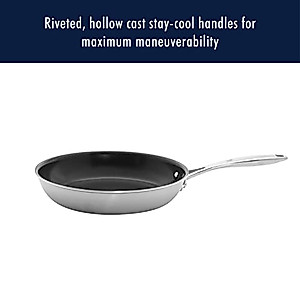 HENCKELS Clad Impulse 2-pc Nonstick Pan Set, Nonstick Frying Pan Set, 3-Ply Clad Stainless Steel, Mirror Finish, Dishwasher Safe, Oven Safe, Induction Stove Compatible, Teflon