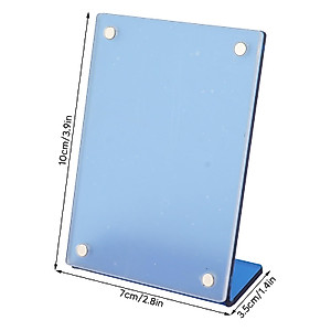 LJCM Slanted Back Photo Frame, Wide Application 3 Inch Multi Purpose Acrylic Self Standing Photo Frame L Shaped for Business Cards for Office (Blue)