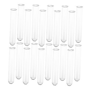 Gatuida 20pcs Crimp Test Tube Clear Tubes Scientific Experiments Test Tubes Small Vials Scientific Experiments Container Clear Test Vials Test Tubes for Experiments Storage Tubes Glass