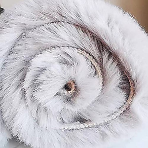 Ghouse Grey Faux Rabbit Fur Rug 8x10 Machine Washable Area Rugs for Bedroom Fluffy Rugs for Living Room No-Shedding Carpet Sheepskin Rug