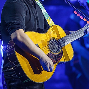 GLENLCWE Blue Burning Fire Guitar Strap for Acoustic/Electric/Bass Guitar,Fashion Guitar Strap for Women Men Kids