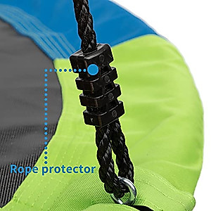 BEJOY 40’’ Saucer Tree Swing for Kids Outdoor Round Mat Swing with Adjustable Hanging Ropes and Accessaries for Indoor Backyard and Playground