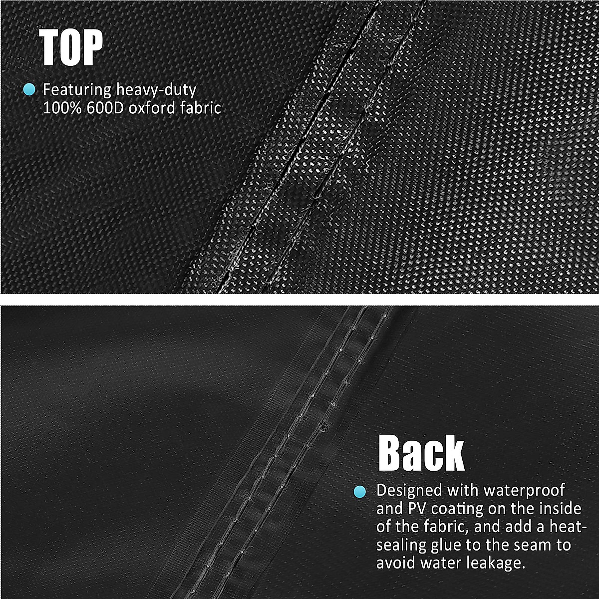 GARPROVM Patio Chair Covers, Outdoor Patio Furniture Covers Waterproof, Lawn Patio Deep Seat Covers with Adjustable Drawstring and Strap Buckles Fits up to 35 x 38 x 31inches (Black, 2 pack)