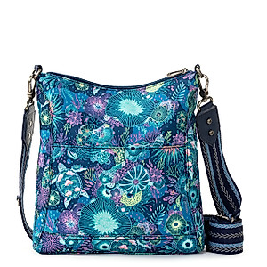 The Sak Lucia Crossbody in Eco Twill, Convertible Purse with Adjustable Strap, Royal Blue Seascape