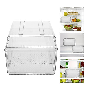 Angoily Refrigerator Storage Box Stackable Storage Drawers Refrigerator Storage Bin Drawer Refrigerator Organizer Bin Drawer Stackable Storage Bin Drawer Superimposed Crisper Plastic