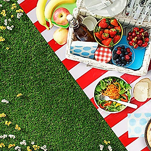 Boao 3 Piece Red and White Stripe Table Covers 51 x 71 Inch Carnival Independence Day Striped Plastic Tablecloth Rectangle Disposable Table Covers for Circus Party Decoration Supplies