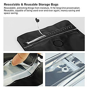 Coffee Bags 30 Pack Different Sizes 8oz 16oz 32oz Resealable Stand Up Zip Lock Pouches Airtight Food Storage Bags Coffee Bean Flower Tea Snack Dried Fruit Food with Degassing Valve (BLACK)