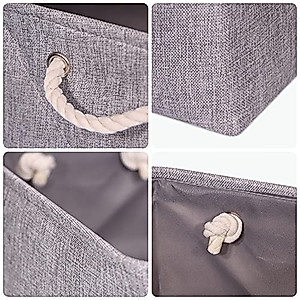 TENABORT 6 Pack Large Storage Basket Bin, Foldable Fabric Storage Cube Box Canvas Collapsible Cloth Organizer Containers with Handles for Home Office Clothes Closet, Gray
