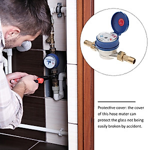 VILLCASE Water Flow Meter TS- S300E Water Meter Accurate Long Time Cold Water Meter, 3/4 NPT Couplings, Measuring in Cubic Meter Garden Water Meter