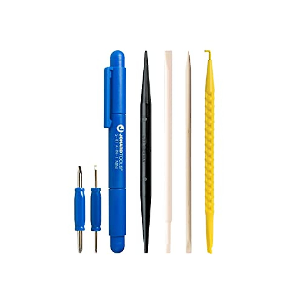 Jonard Tools TK-AT5 5 Piece Alignment Tool Kit with Spudger, Screwdriver, Alignment Tool, Orange Stick, and Probe Pick
