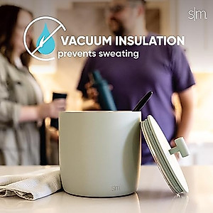 Simple Modern Vacuum Insulated Ice Bucket with Lid and Scoop | For Cocktail, Champagne, Wine, Beer, & Hosting | Stainless Steel 100oz Capacity for Large Parties | Rocks Collection | Midnight Black