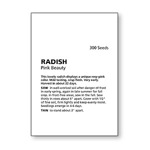 Burpee Pink Beauty Radish Seeds 300 seeds