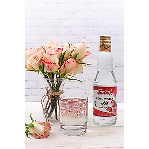 Sadaf Rose Water for Cooking 20 oz - Food Grade Rose Water for Baking, Food Flavoring or Drinking - Edible Rose Water Drink - Ideal for Persian desserts or beauty care - Product of Lebanon