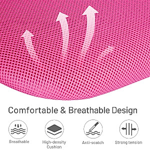 FurnitureR Desk Chair Armless Cute Home Office Desk Chair for Kids, Swivel Computer Task Chair Study Chair with Mesh Padded Cushion and Rolling Wheels for Child, Pink