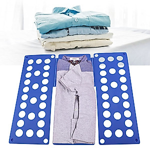 GLOGLOW Clothes Folder, 3 Steps Fast Efficient Folding Board T Shirt Folder Assemblable Clothing Folders Boards for Pants Towels Shirt Folder Clothes (Blue)