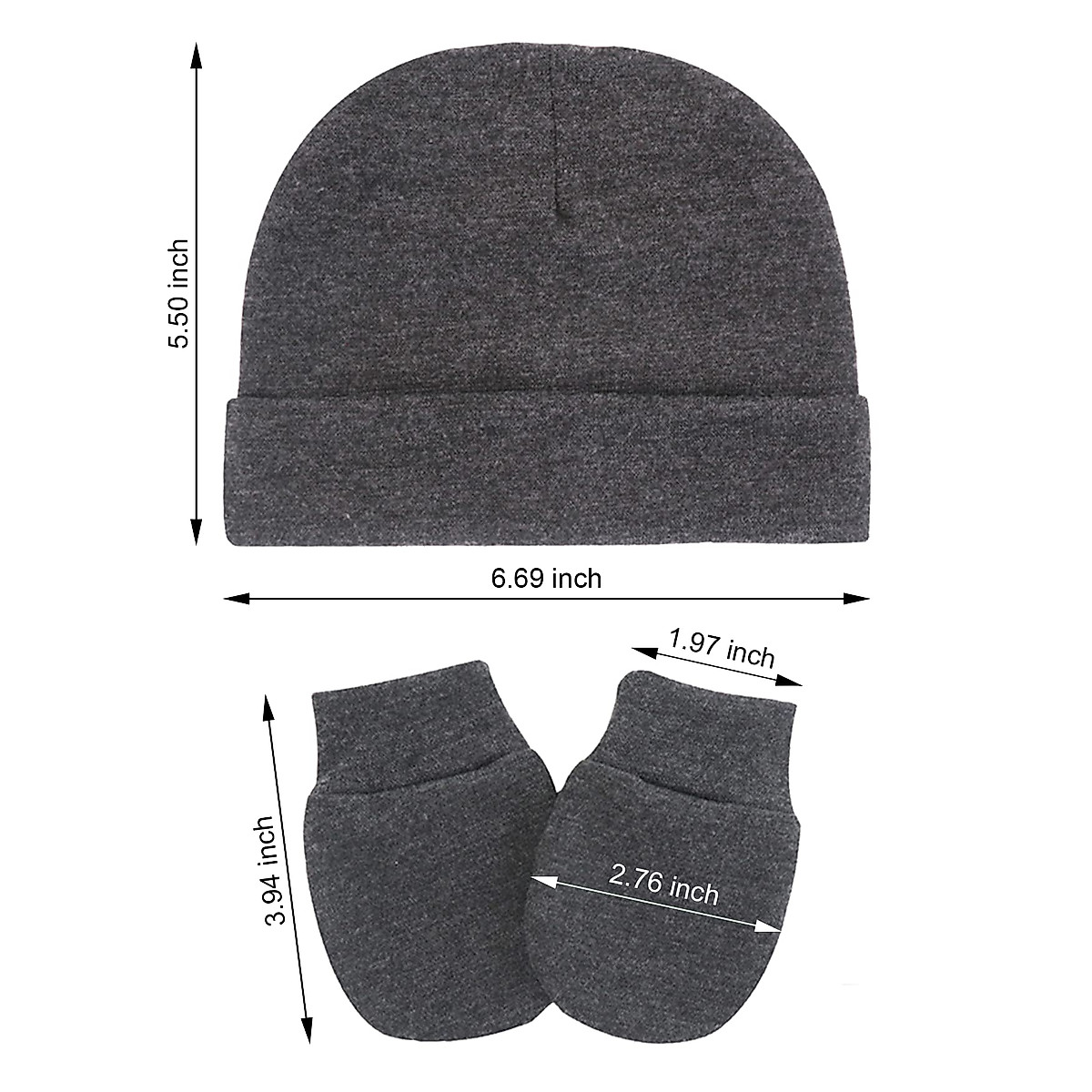 Tisoloow Baby Hats with Scratch Mittens Set Unisex Newborn Hospital Hats for Baby Boys Girls Cute Infant Beanie Caps Cotton Soft Baby Hat Rose&Pink&White One Size