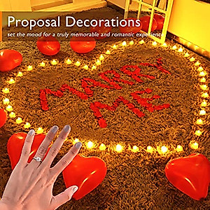 Homemory Romantic Night For Her Set, 1000Pcs Artificial Rose Petals | 30Pcs Burgundy Heart Balloon | 24Pcs Battery Candles, Heart Tea Lights Candles for Romantic Night, Valentine, Wedding, Anniversary