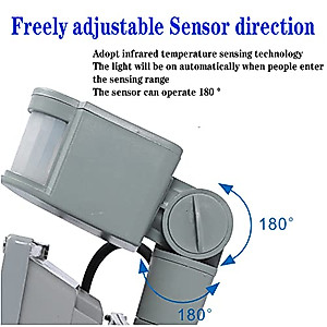 HANNAHONG 10W LED Motion Sensor Flood Light Plug in,PIR Induction Lamp,Dusk to Dawn Outdoor Auto ON/Off Spot,Security,Work Light,6500K Daylight,IP66 Waterproof,for Garage Yard Patio Porch Lighting