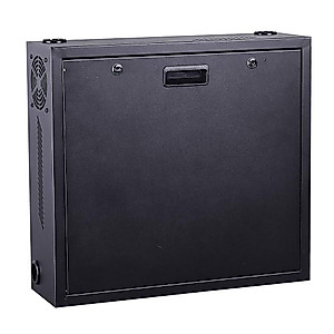 Kenuco Heavy Duty 16 Gauge Steel DVR Security Lockbox with Fan and Swing Open Top (18'' x 18'' x 5'' Black)