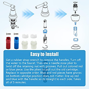 97479 Faucet Repair Kit Replacement for Moen Monticello Widespread Bathroom Sink Faucet Stem Extension Kit