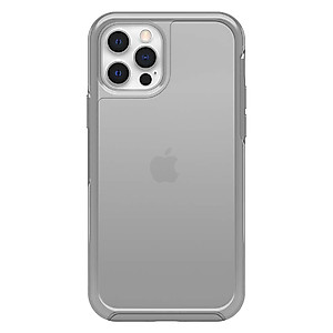 OtterBox iPhone 12 & iPhone 12 Pro Symmetry Series Case - MOON WALKER (FROST WHITE/SILVER MET/MOONWALKER GRAPHIC), ultra-sleek, wireless charging compatible, raised edges protect camera & screen
