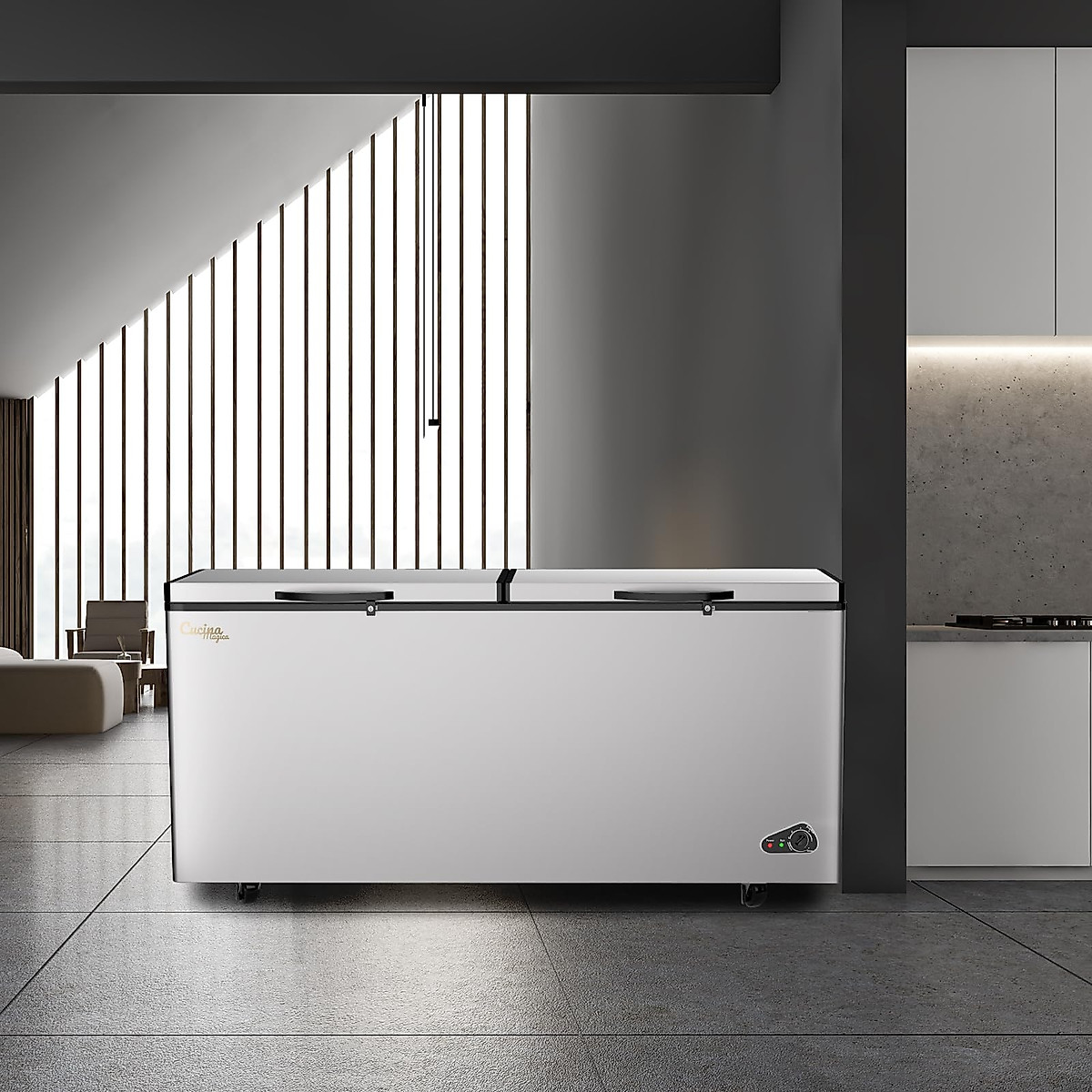 20 Cu Ft Chest Freezer - Large Commerical Deep Freezer with Removable Baskets - Top Open Door Compact Freezer w/Adjustable Temperature Quiet Energy Saving for Families Office and Garage - Silver