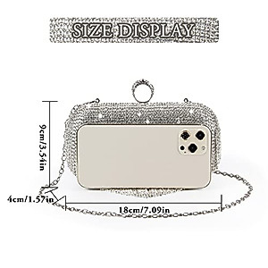 SUKUTU Women Tassel Evening Clutch Bag Luxury Rhinestones Party Prom Purse Handbag With Detachable Chain